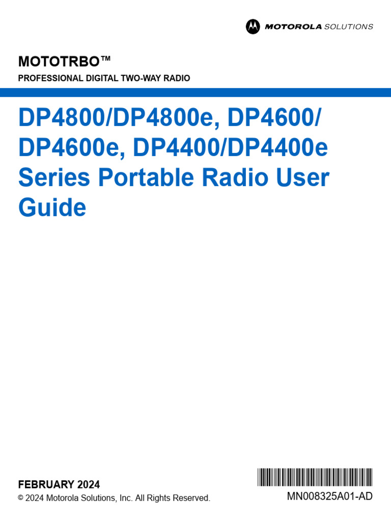 MN008325A01-AD Multilingual MOTOTRBO DP4800 DP4800e DP4600 DP4600e ...