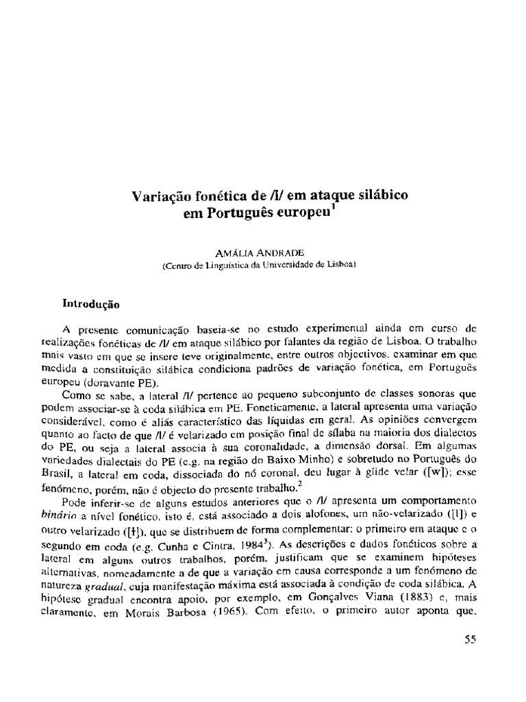 Velarizaçao Do L - Andrade1997 | PDF