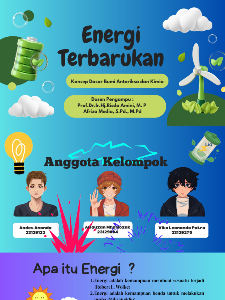 PPT KELOMPOK 8 _ ENERGI TERBARUKAN | PDF