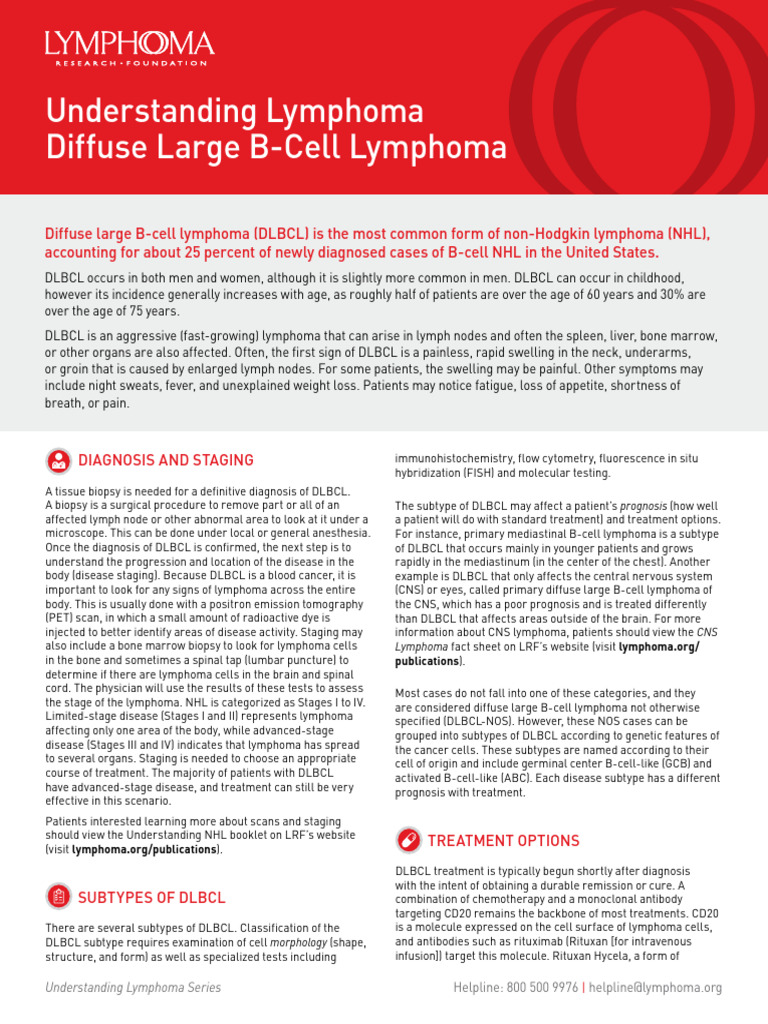 LRF_DLBCL_Fact_sheet | PDF | Lymphoma | Cancer Treatments