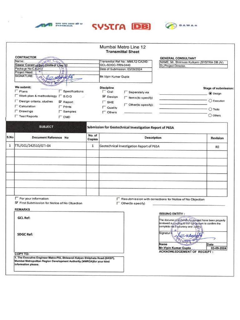 P-65A GT Report | PDF | Earth Sciences