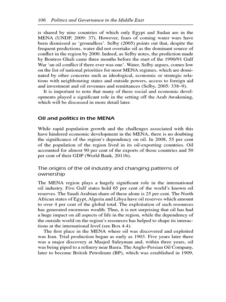 Politics and Governance in The Middle East - (Oil and Politics in The ...