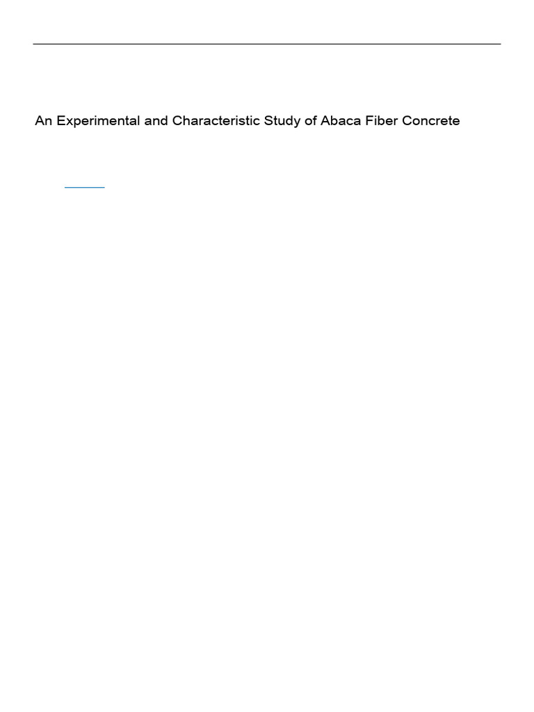 Abaca Fiber Concrete Strength Study | PDF | Concrete | Fibers