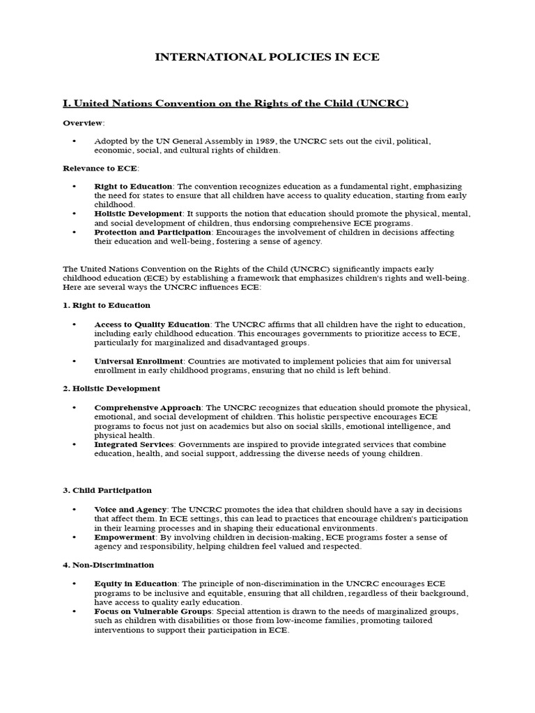 Impact of Global Policies on ECE | PDF | Early Childhood Education ...