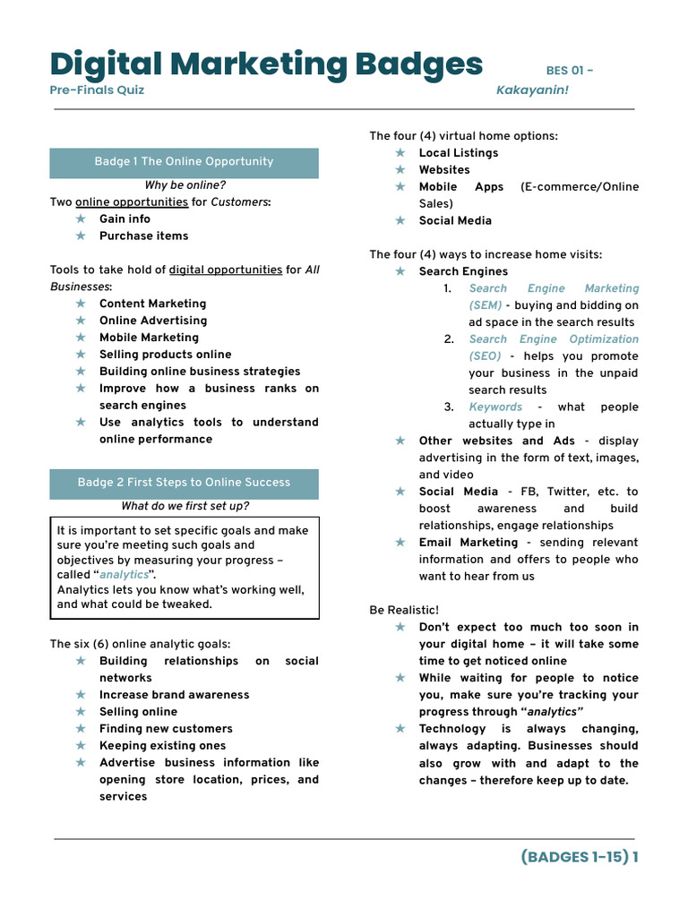 BES 01 NOTES (Finals 1st Sem) | PDF | Search Engine Optimization ...
