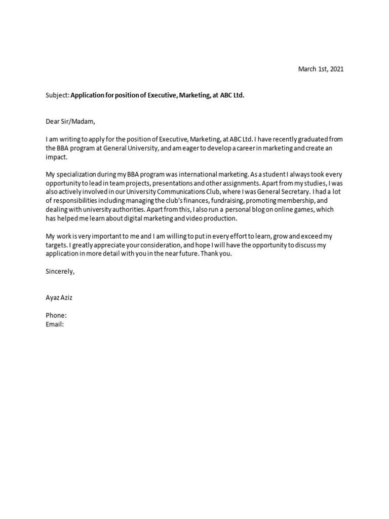 Sample Cover Letters | PDF | Business