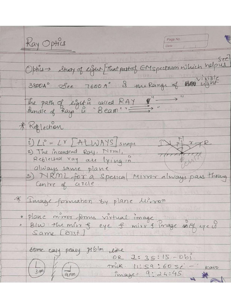 Ray Optics Notes By Pradeep Pdf