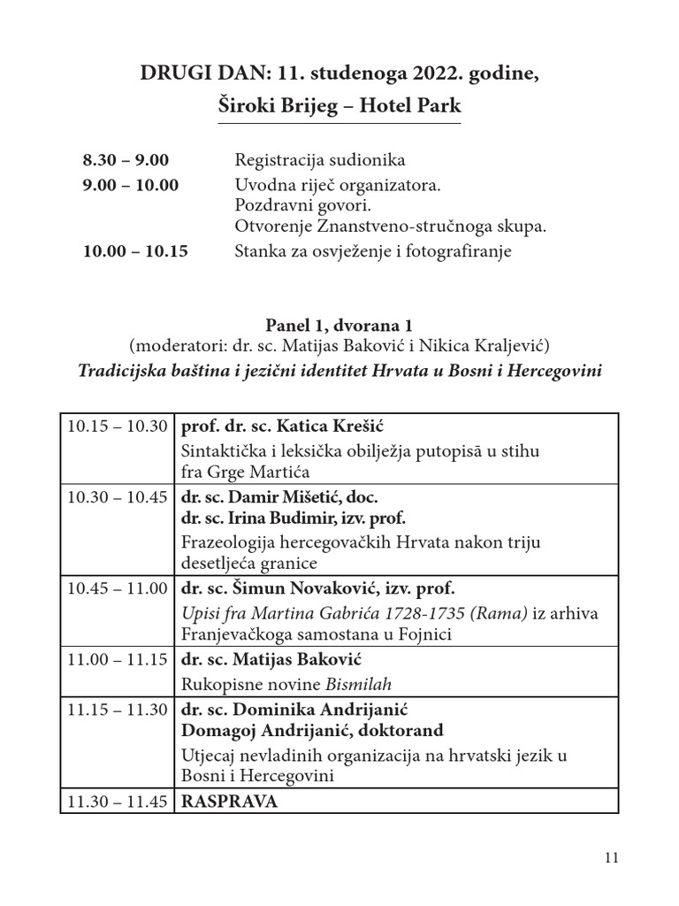 1230690.programska Knjizica Kulturna Bastina I Identitet Hrvata U BiH-11 | PDF