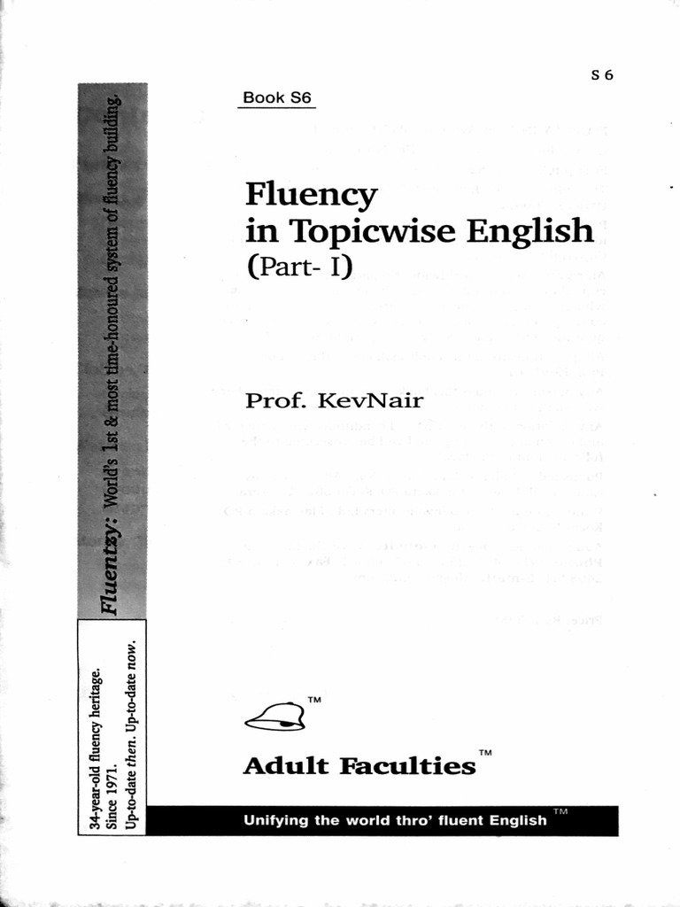 Book S6 Fluency in Topic Wise English Part 1 | PDF