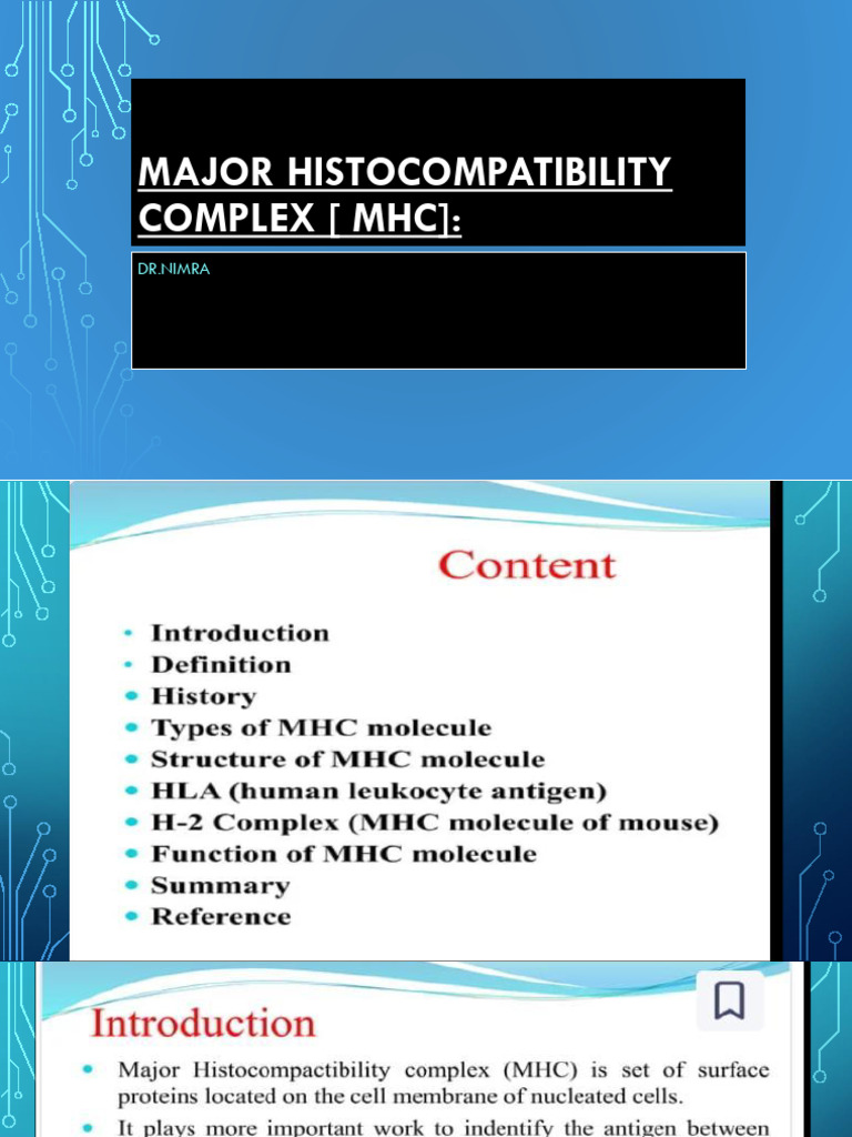 Major Histocompatibility Complex (MHC) :: DR - Nimra | PDF