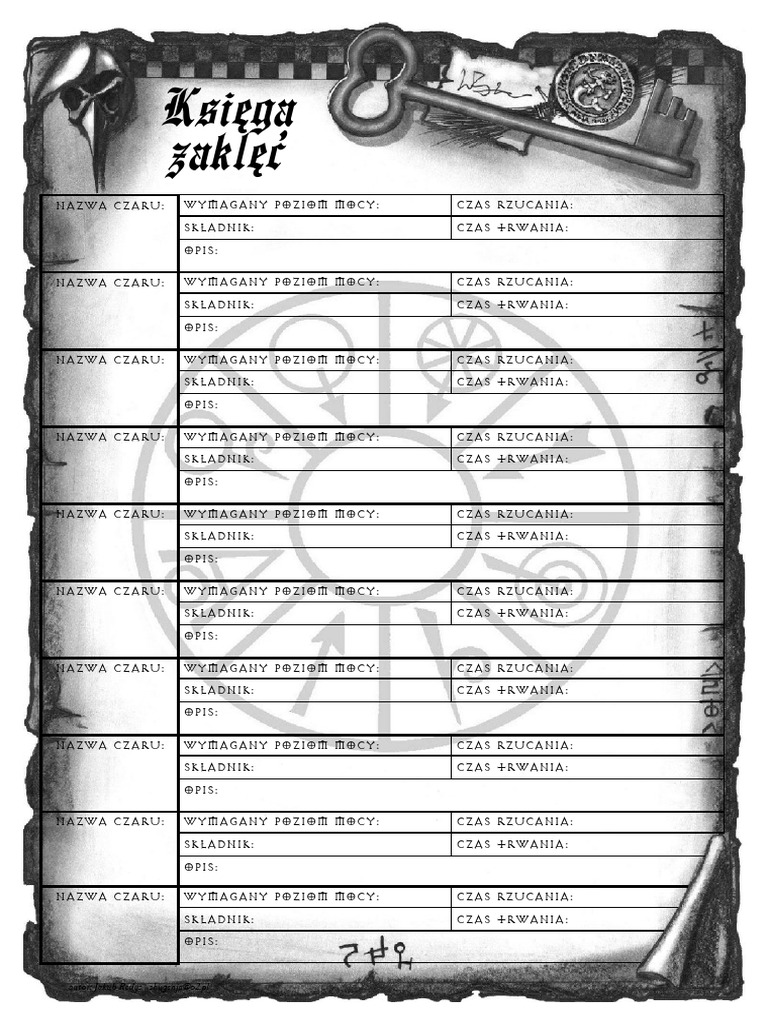WFRP Karta Zaklęć 10 | PDF