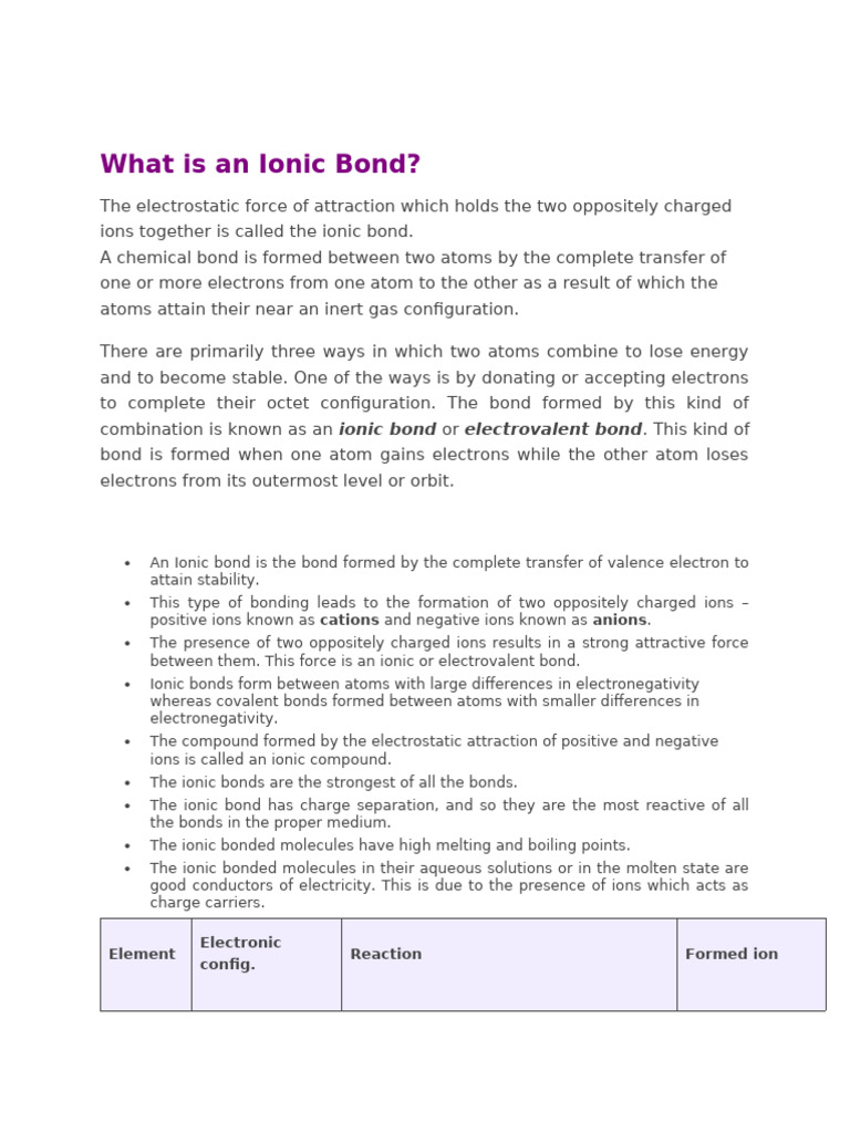 Covalent and Ionic Bonding MYP | PDF | Ionic Bonding | Chemical Bond