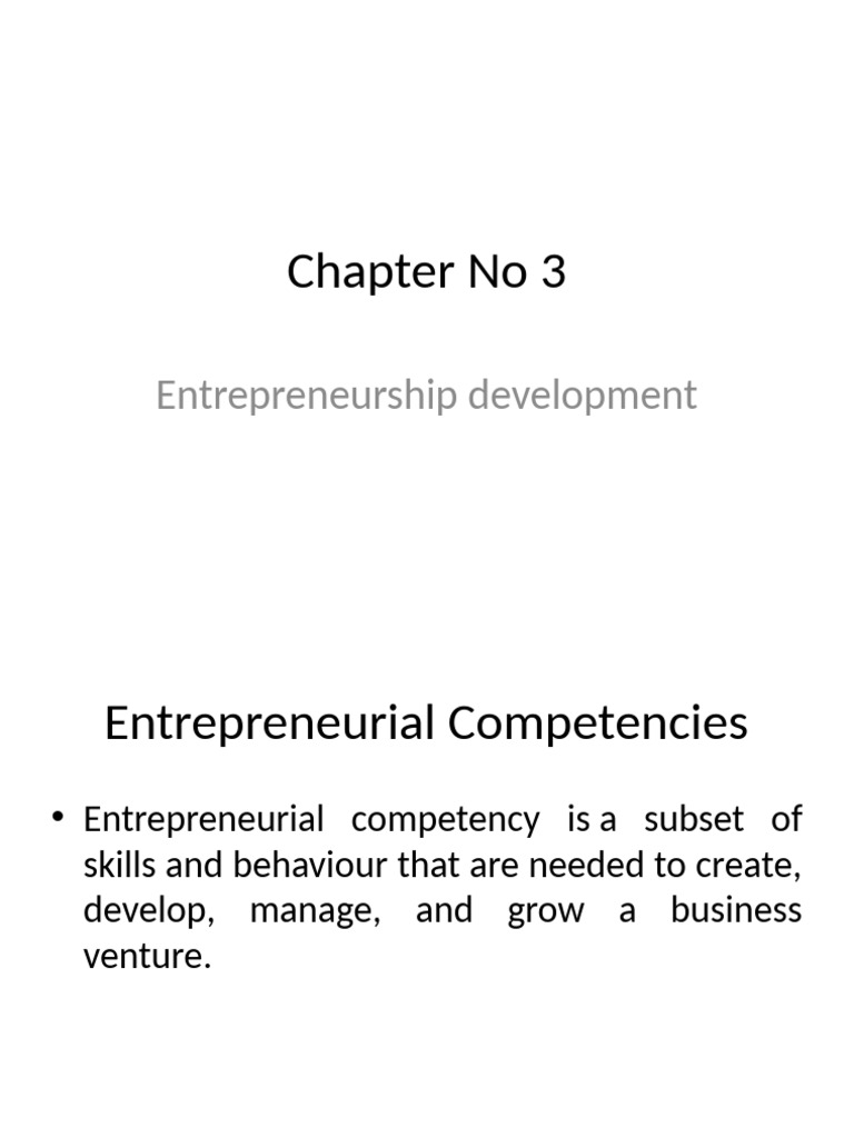 Importance of Entrepreneurial Competencies | PDF | Entrepreneurship ...