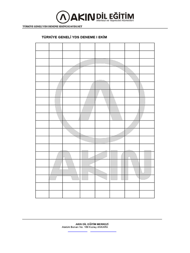 turkiye-geneli-yds-deneme-i-ekim-2024-cevap-anahtari | PDF