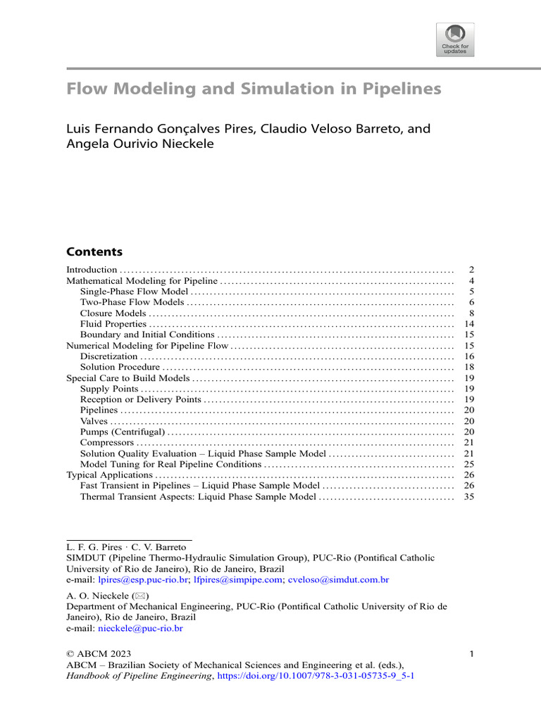 Pipeline Flow Modeling and Simulation | PDF | Heat Transfer | Fluid ...