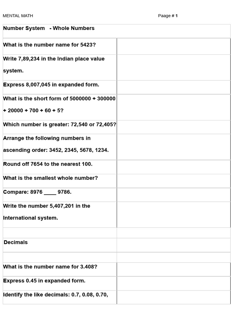Mental Math | PDF | Multiplication | Numbers