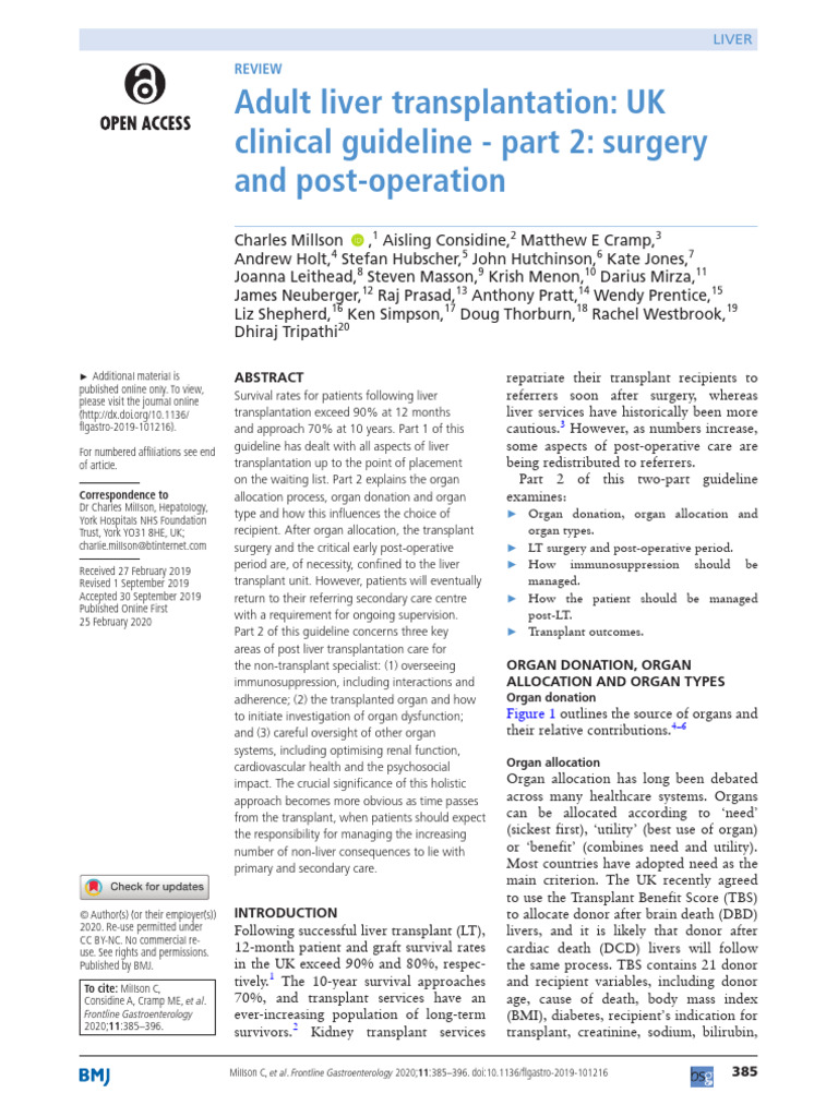 Adult Liver Transplantation UK Part 2 | PDF | Organ Transplantation | Liver
