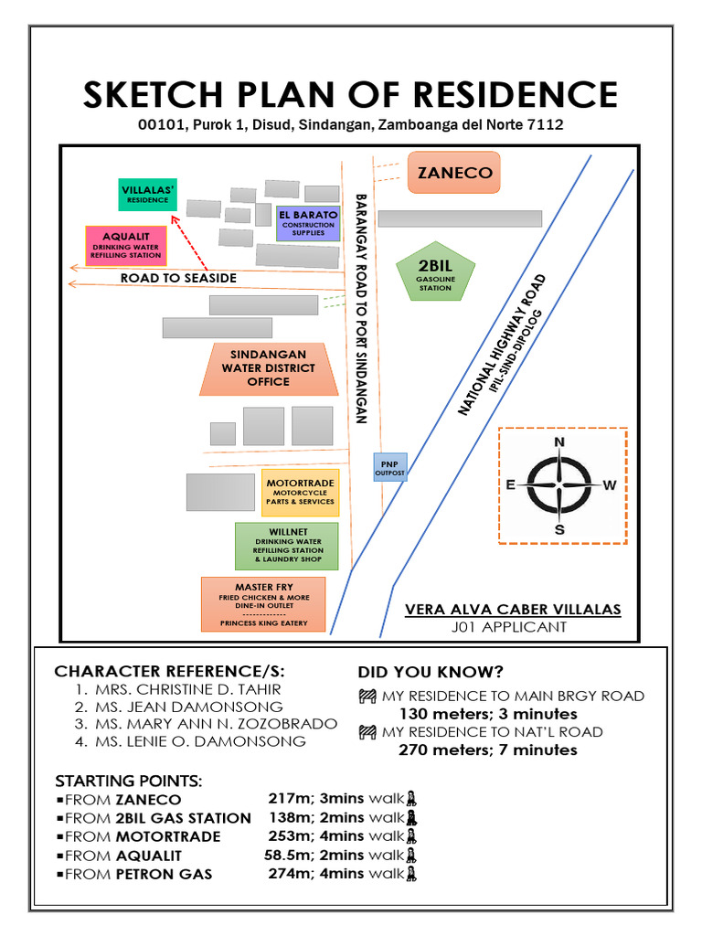 BJMP Sample Sketch Plan of Residence | PDF