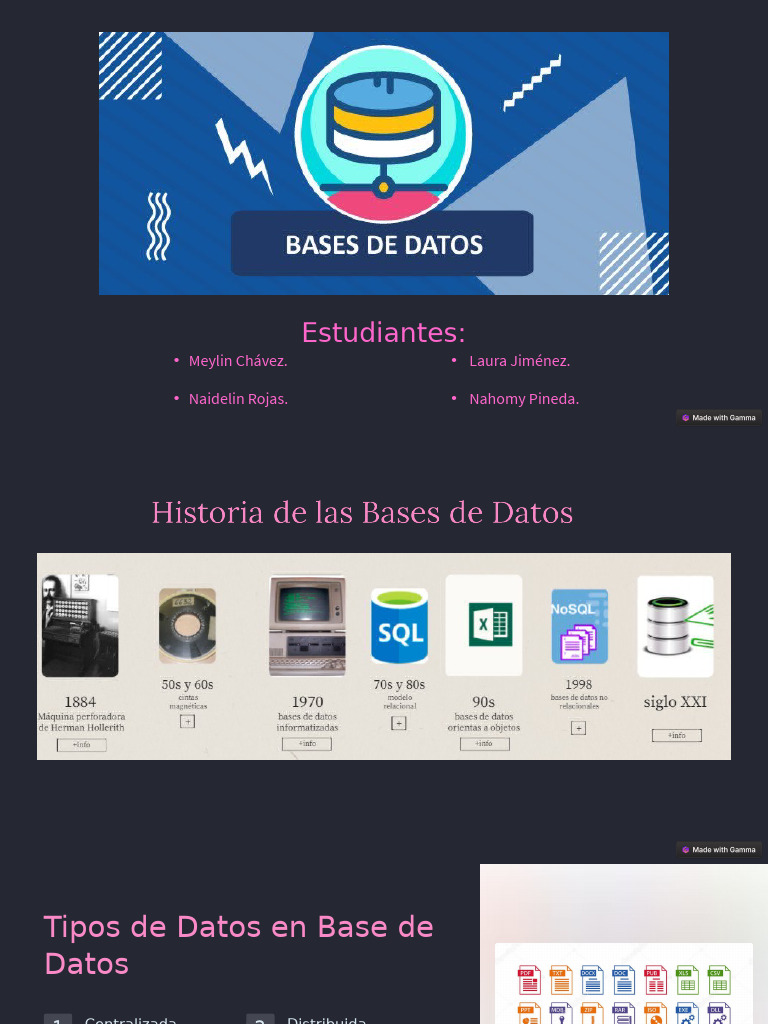 Presentacion Base de Datos (1) - 2 | PDF | Bases de datos | Computación en la nube