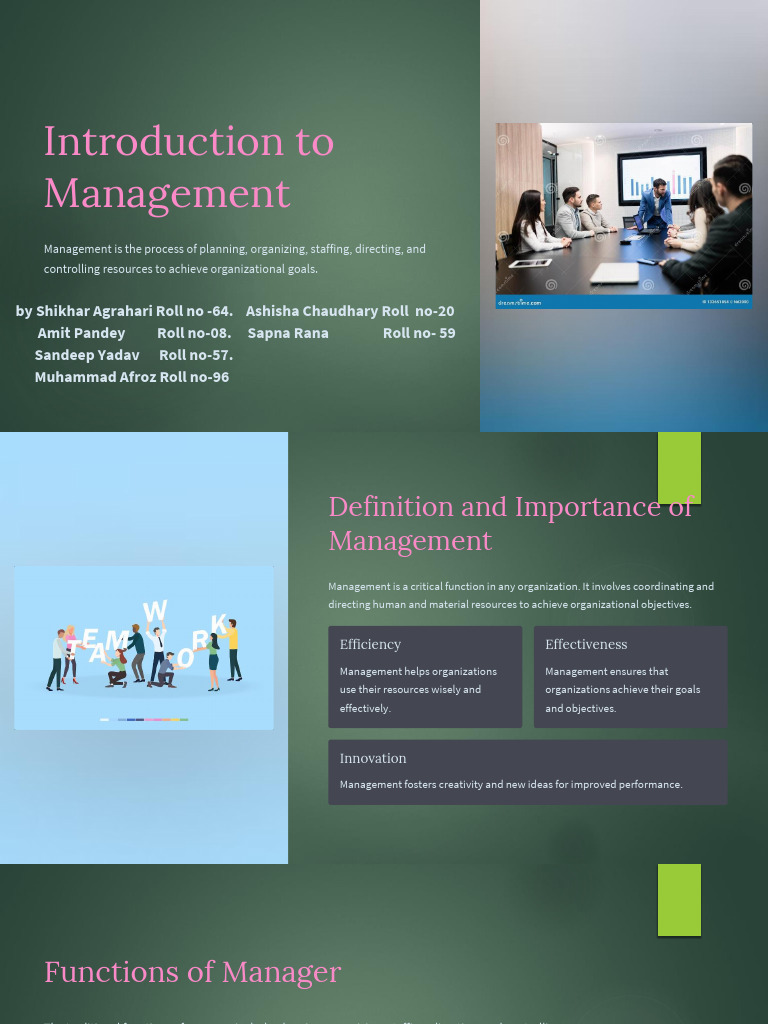 Introduction To Management | PDF | Goal | Organizational Behavior