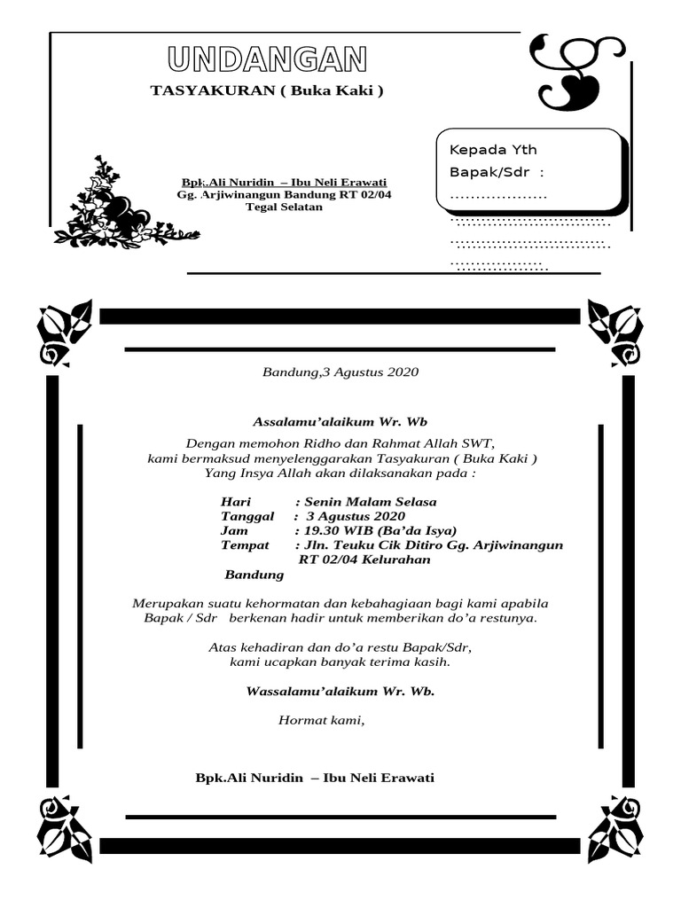 Undangan 7 Bulanan KARYA PUTRA | PDF