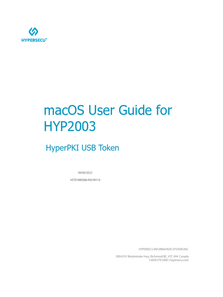 macOS Guide for HyperPKI HYP2003 Token | PDF | Public Key Certificate ...