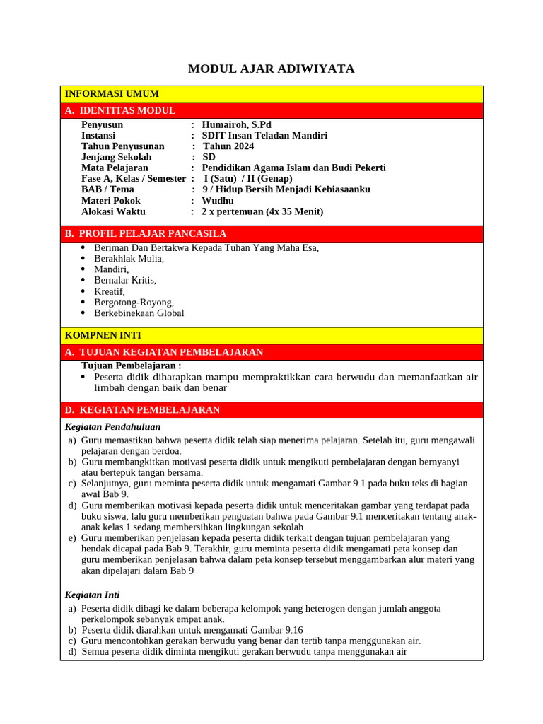 Modul Ajar Tema INOVASI PRLH | PDF