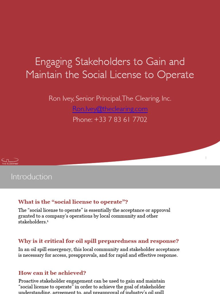Engaging Stakeholders - Gain & Maintain The Social License To Operate ...