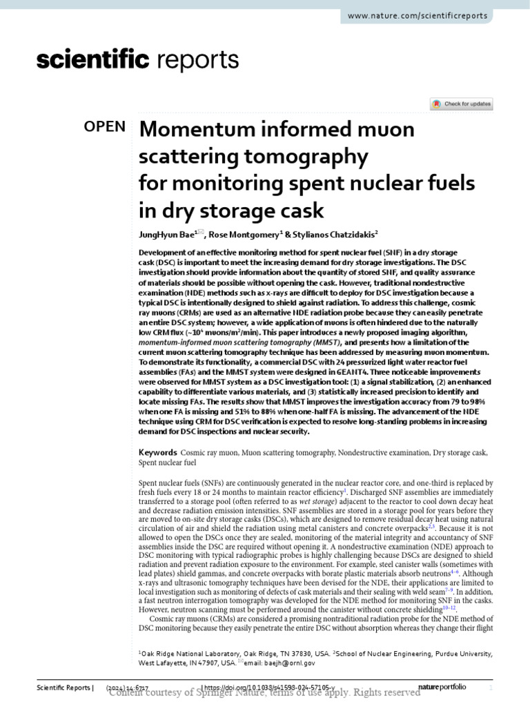 Momentum Informed Muon Scattering Tomography For M | PDF | Cosmic Ray ...