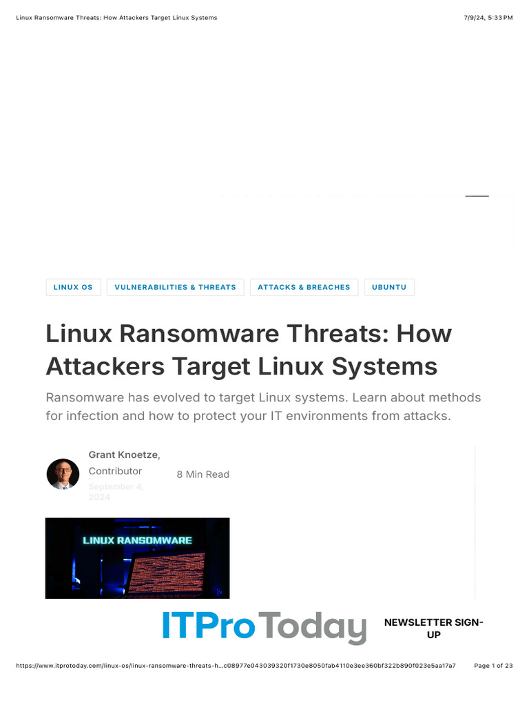 Linux Ransomware Threats: How Attackers Target Linux Systems | PDF ...