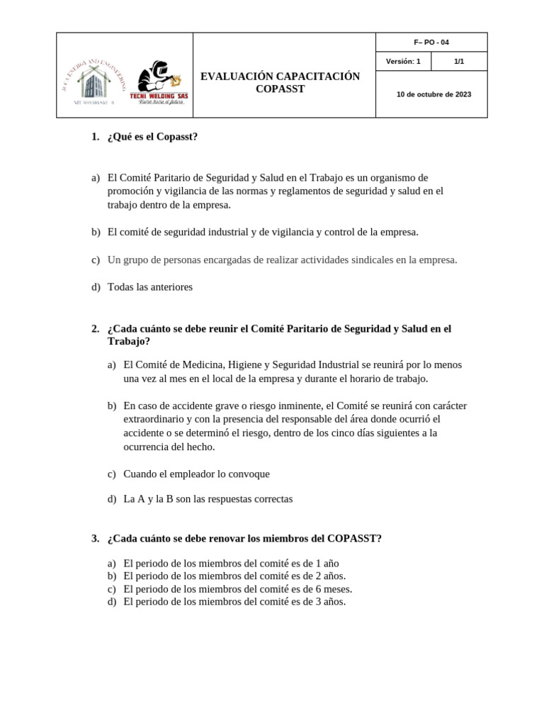 Qué es el Copasst | PDF | Gobierno