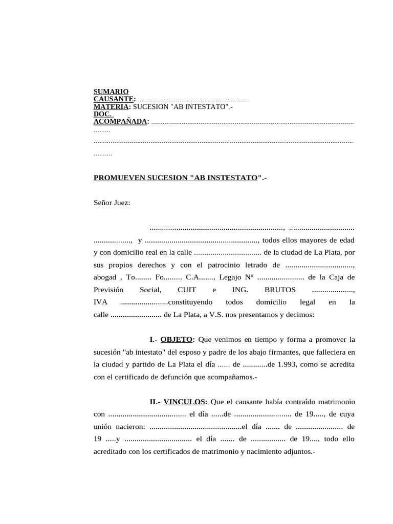 1 - Sucesion Modelo Completo | PDF | Justicia | Crimen y violencia