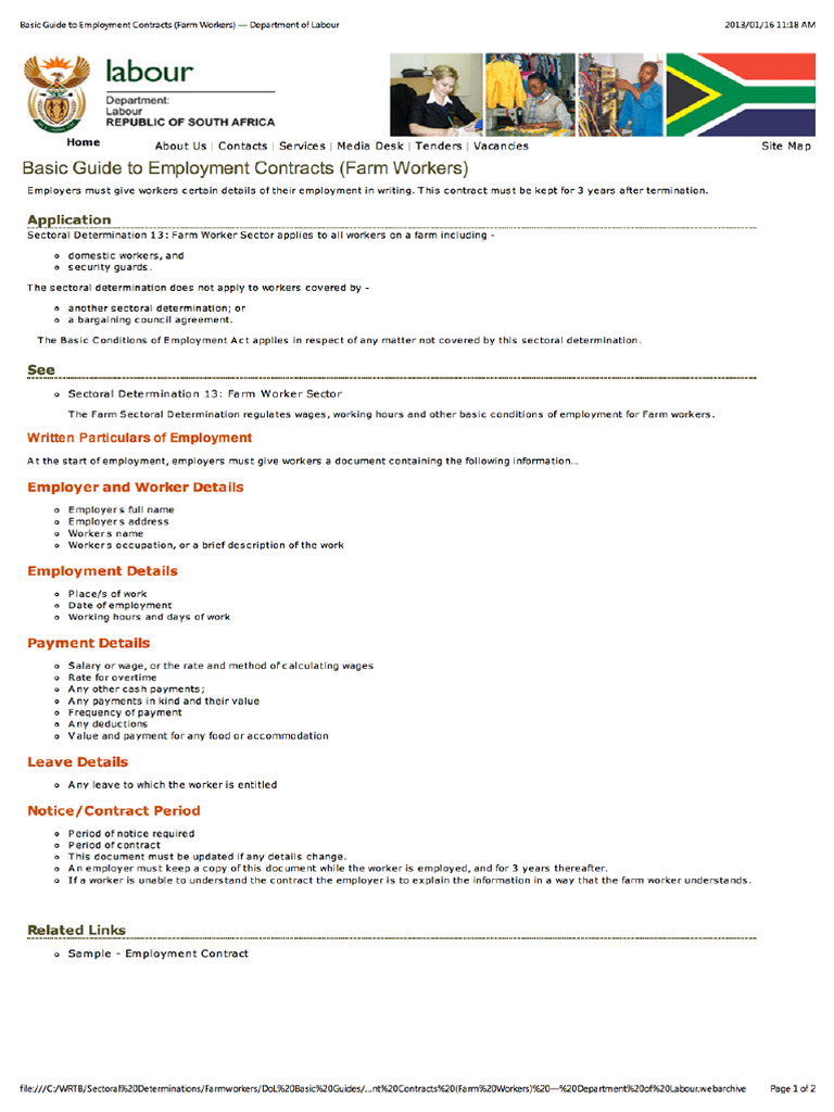 Basic Guide to Employment Contracts Farm Workers | PDF