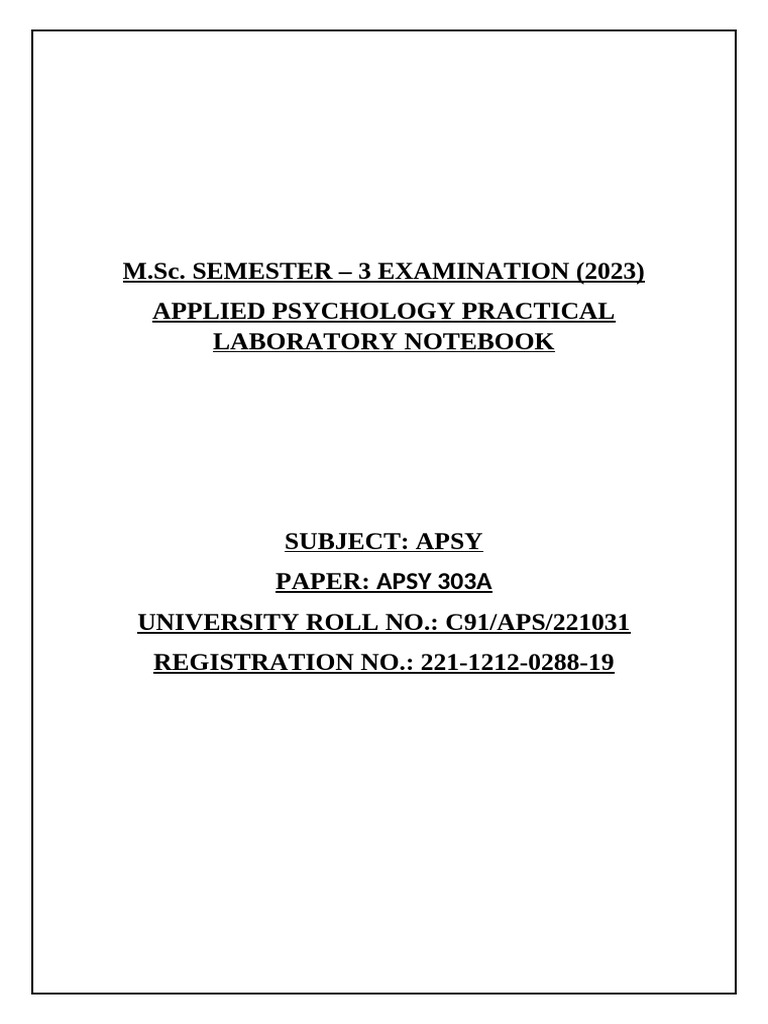 Practical Cover Page JR | PDF