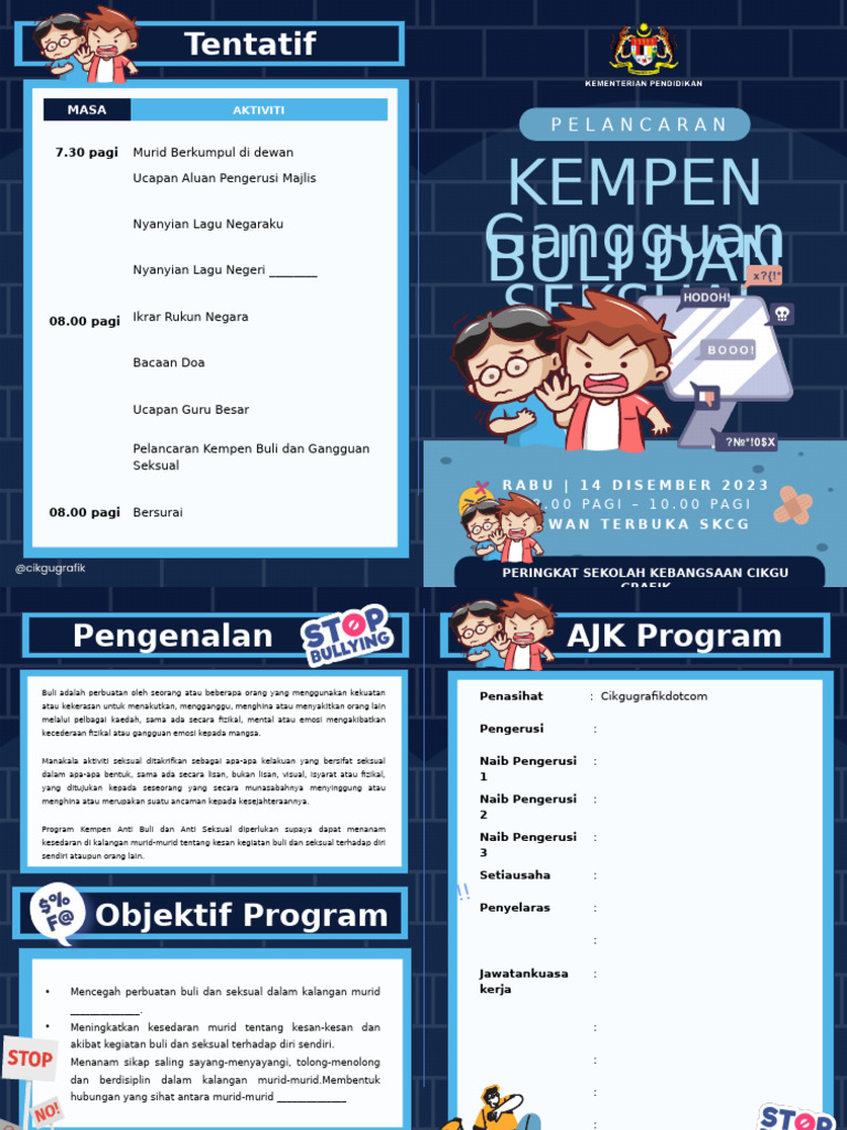 Template Buku Program Kempen Buli Dan Gangguan Seksual Bi-Fold (Cikgugrafik) | PDF | Karier ...