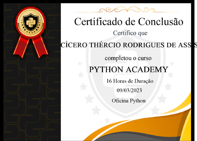 Certificado - Oficina Python | PDF