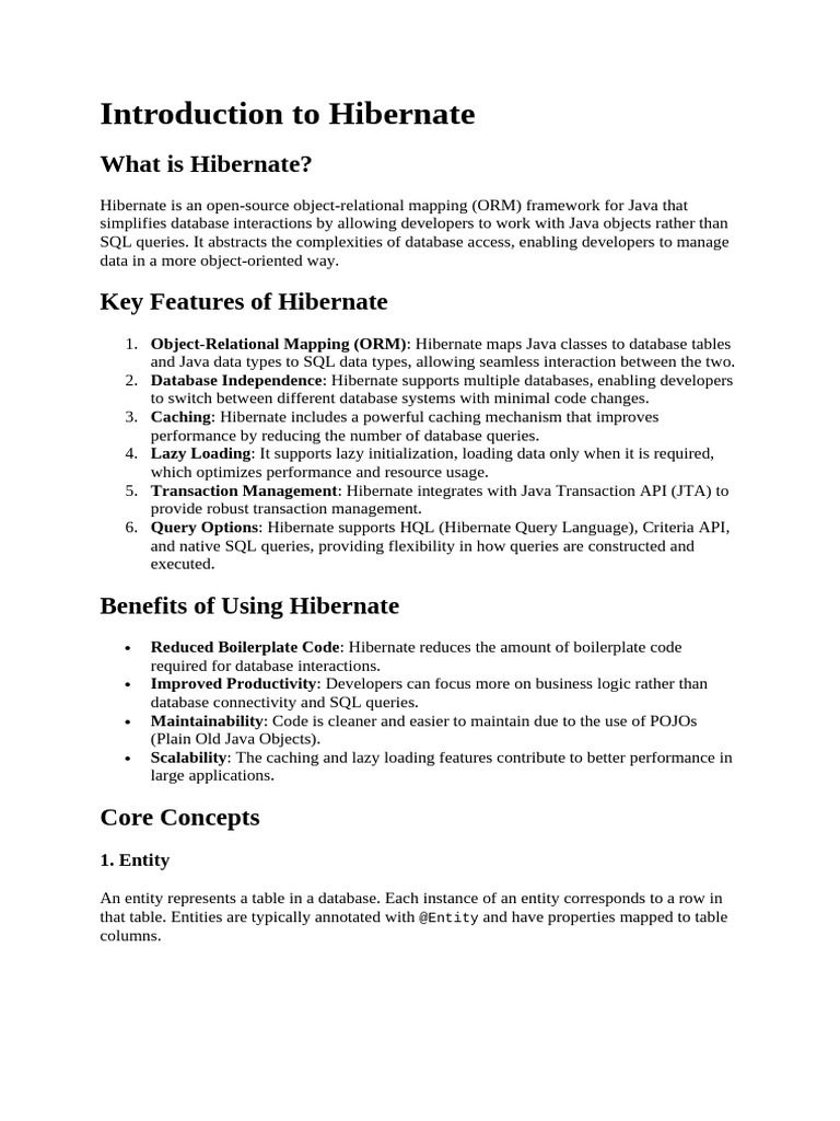 Introduction To Hibernate | PDF | Databases | Information Technology Management