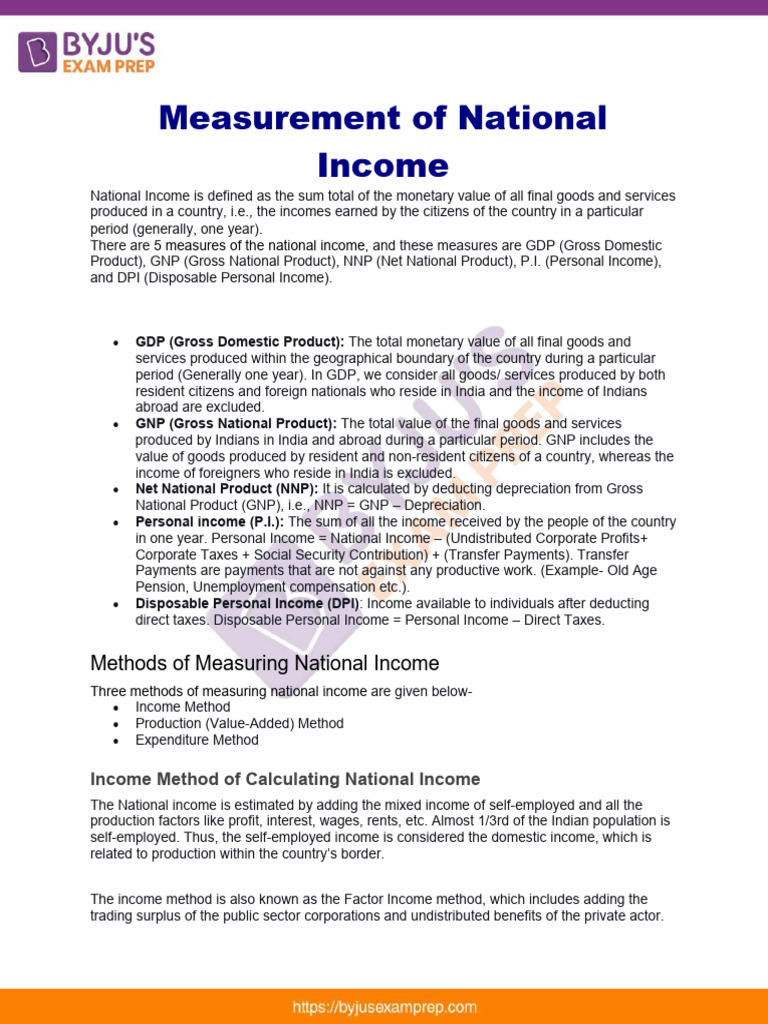 measurement_of_national_income_upsc_notes_33 | PDF | Measures Of ...