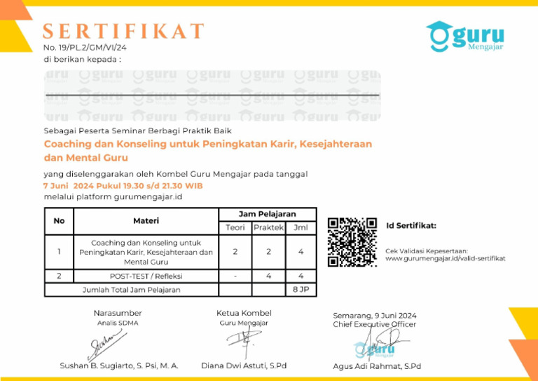 Sertifikat Coaching 2 | PDF