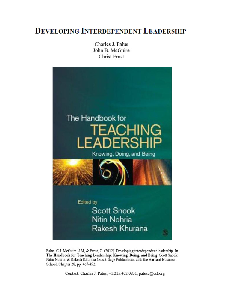 PALUS Developing Interdependent Leadership | PDF | Leadership