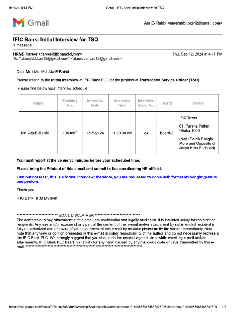 IFIC Initial Interview | PDF