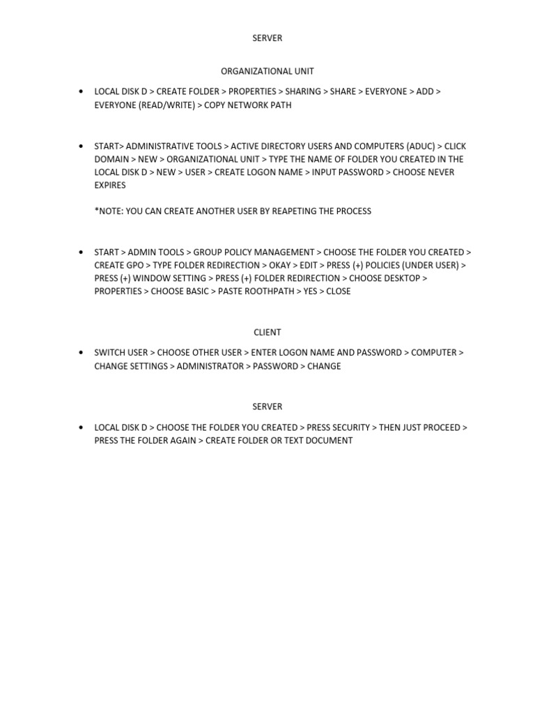 Server Setup and User Management Guide | PDF