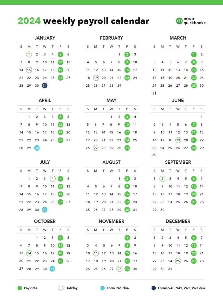 2024 Weekly Payroll Calendar | PDF