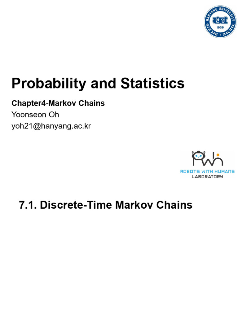 Markov Chains in Probability Theory | PDF | Markov Chain | Statistical Theory