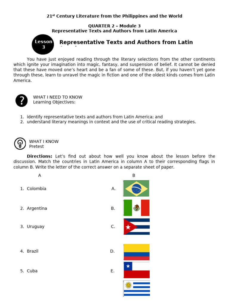 QUARTER 2 - MODULE 3 | PDF | Latin American Literature | Gabriel García ...