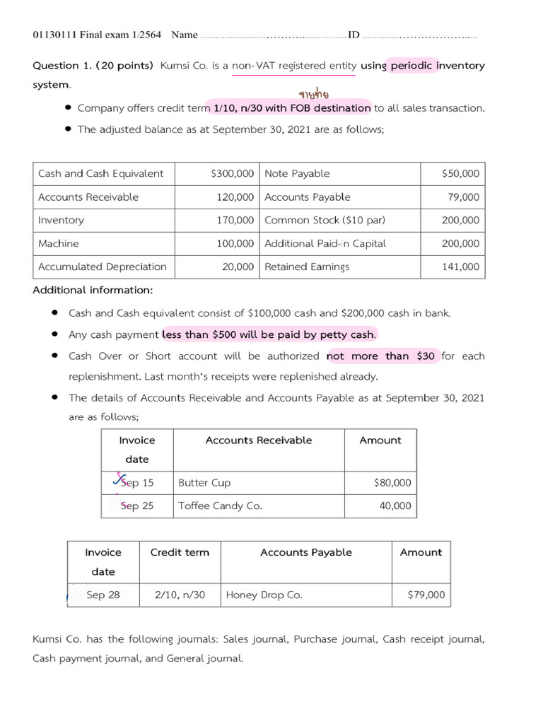 Final Exam 2 | PDF | Debits And Credits | Value Added Tax