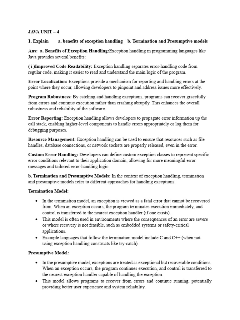 Java Unit 4 Pdf Java Programming Language Computer Programming 0843