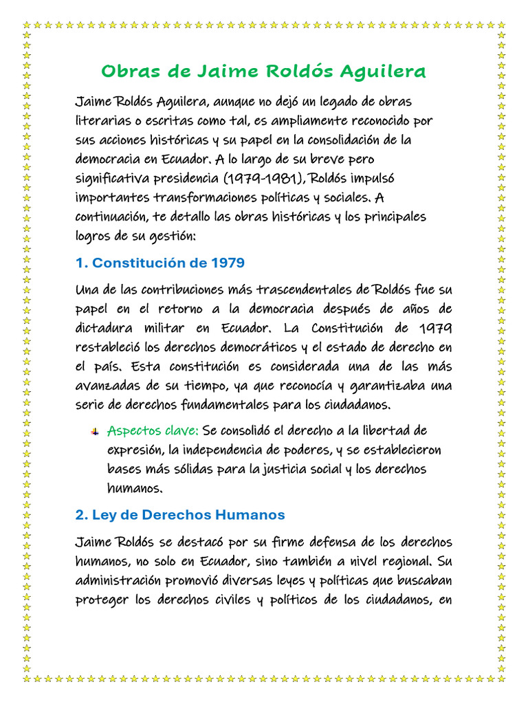 Obras de Jaime Roldós Aguilera | PDF | Ecuador | Democracia