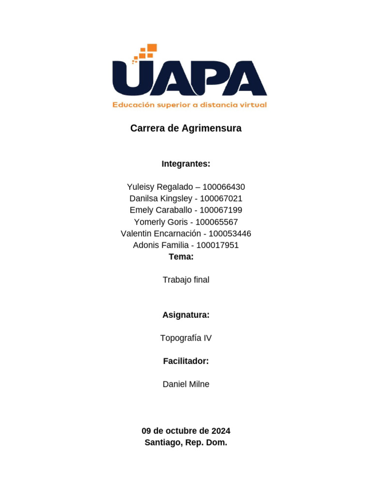 TRABAJO FINAL. TOPO 4 | PDF | Topografía