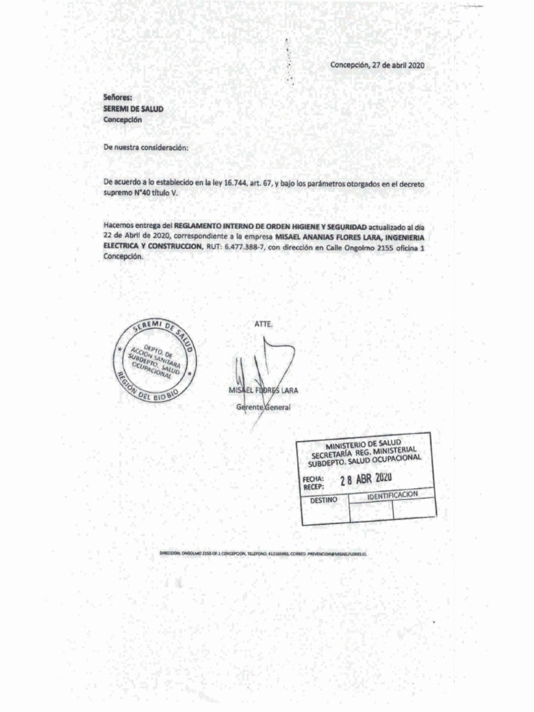 Carta Timbrada Seremi MFL | PDF